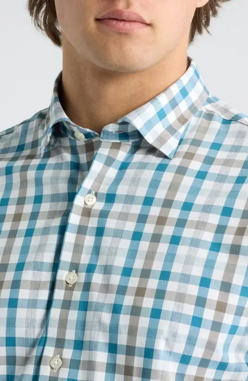 Johnnie-o Cay Everyday Performance Exploded Gingham Button-up Shirt - White