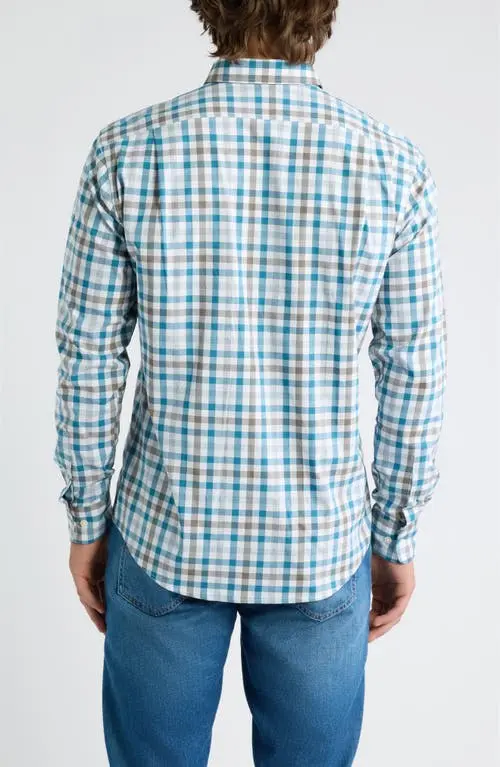 Johnnie-o Cay Everyday Performance Exploded Gingham Button-up Shirt - White