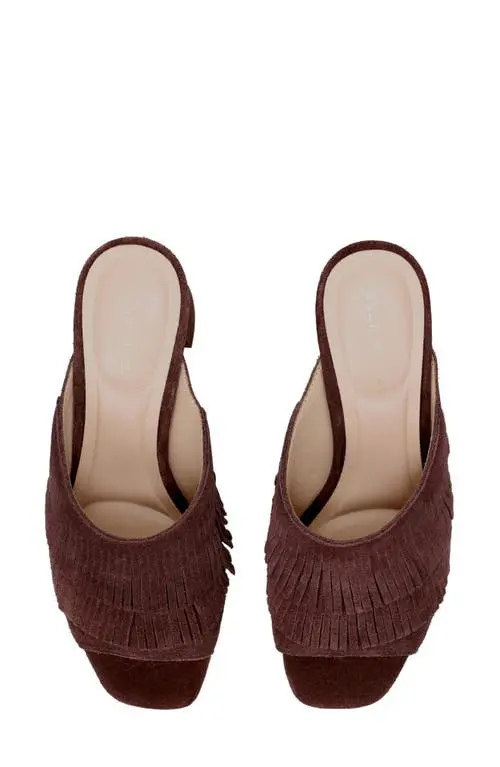 Pelle Moda Fringe Studded Block Heel Sandal