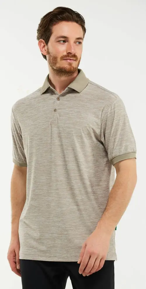 MIO MARINO Designer Golf Polo Shirt - Khaki