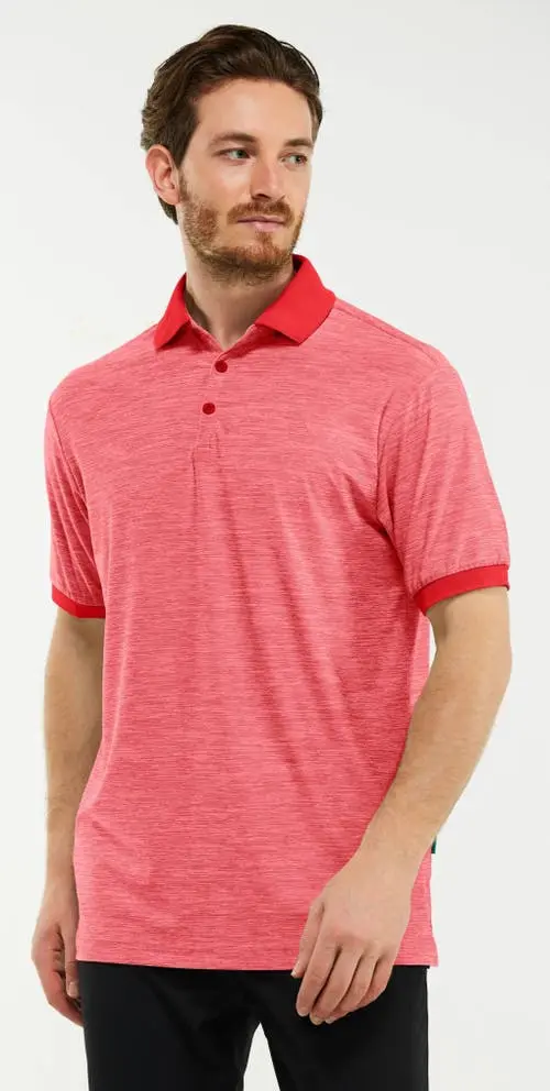 MIO MARINO Designer Golf Polo Shirt - Salmon Red