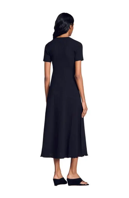 Sandro Ribbed Knit Maxi Dress