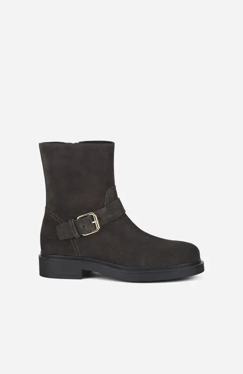 Agl Loren Buckled Biker Ankle Boots - Charcoal