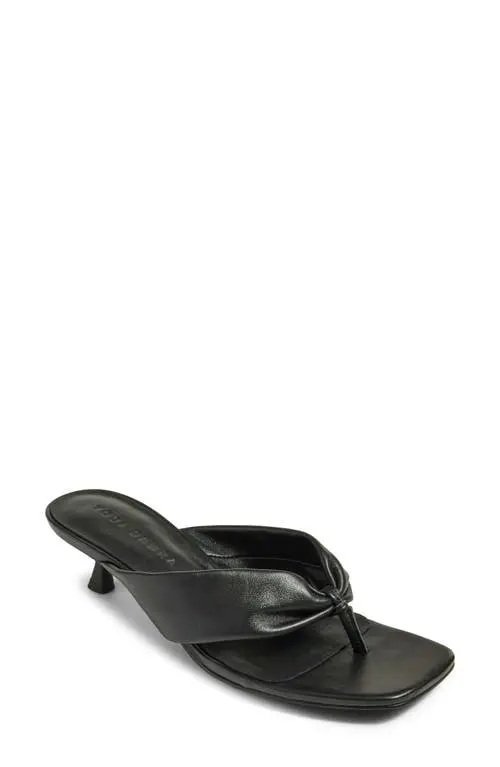 Yosi Samra Eva Thong Kitten Heel Sandal - Black