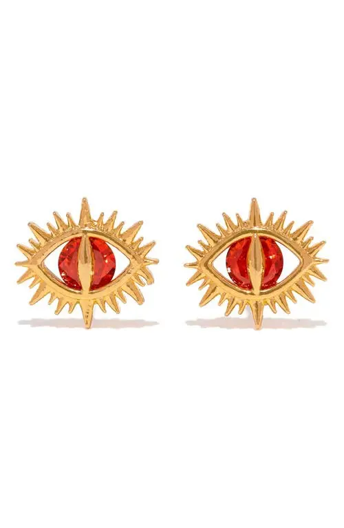 GIRLS CREW Lord Of The Rings Eye Of Sauron Stud Earrings - Gold/red
