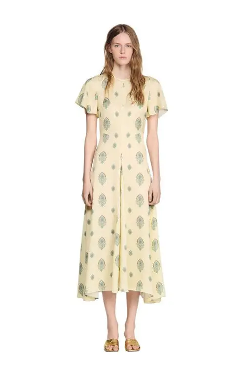 Sandro Paisley Print Maxi Dress