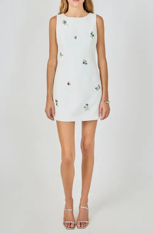Endless Rose Rhinestone Detail Sleeveless Sheath Minidress