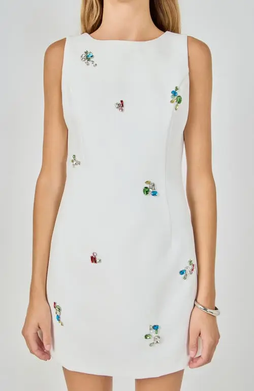 Endless Rose Rhinestone Detail Sleeveless Sheath Minidress