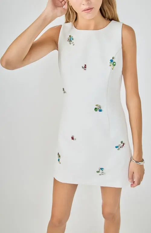 Endless Rose Rhinestone Detail Sleeveless Sheath Minidress