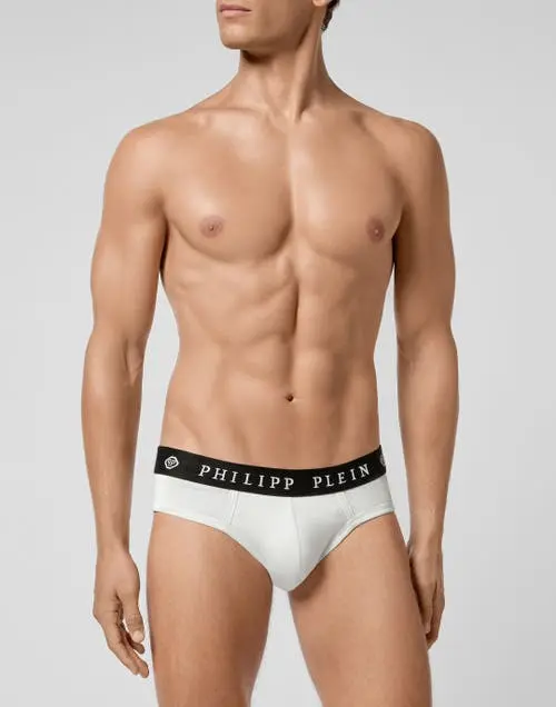 Philipp Plein Slip Skull - White