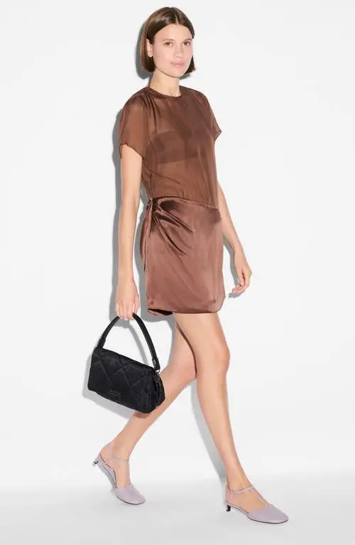 Mz Wallace Madison Quilted Nylon Flap Crossbody Bag