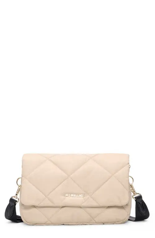 Mz Wallace Madison Quilted Flap Crossbody Bag - Buff/black