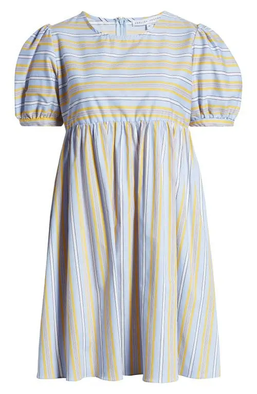 English Factory Stripe Puff Sleeve Dress