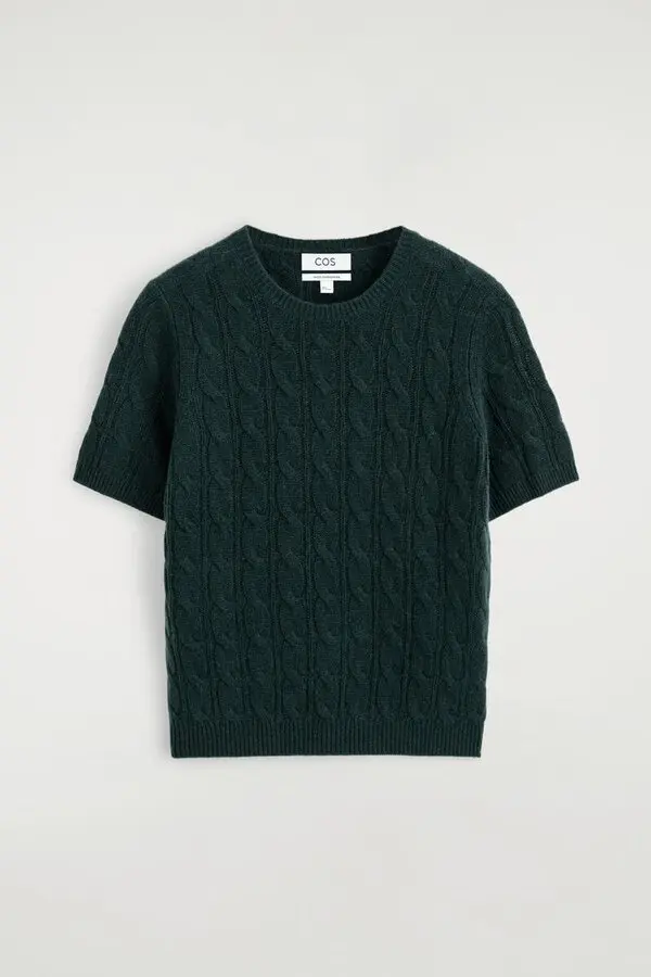 Cos Cable-knit Cashmere T-shirt - Green