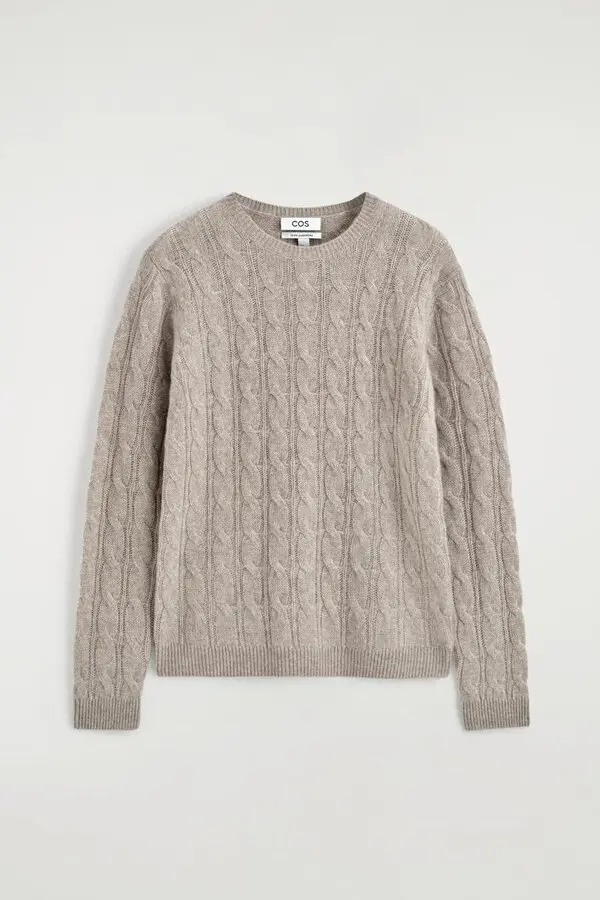 Cos Cable-knit Cashmere Sweater - Beige