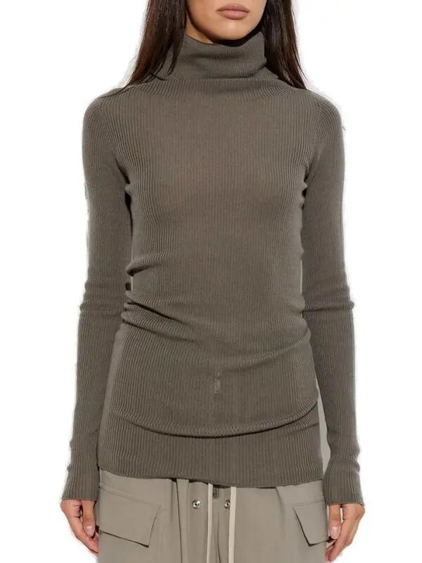 Rick Owens Ribbed Wool Turtleneck Sweater