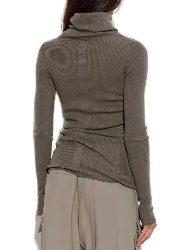 Rick Owens Ribbed Wool Turtleneck Sweater