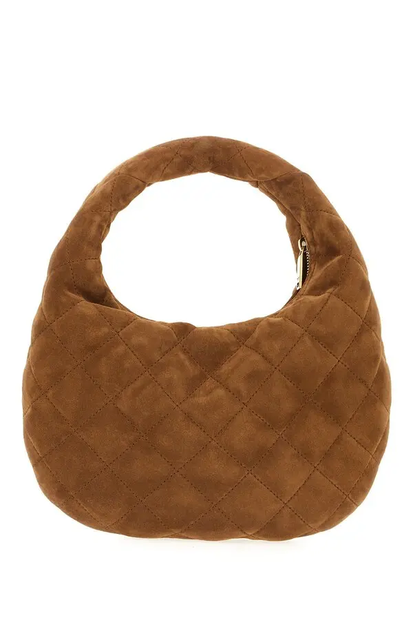Saint Laurent Quilted Suede Handbag With Monogram Detail - Multicolor