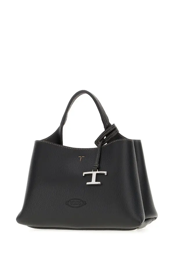 TOD'S Textured Leather Tote Bag With Metal Detail
