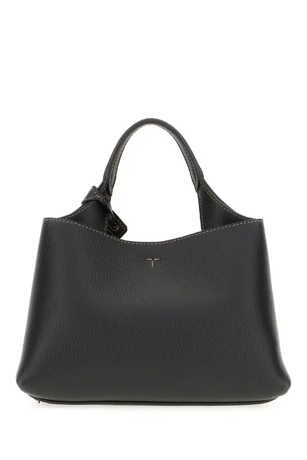 TOD'S Textured Leather Tote Bag With Metal Detail