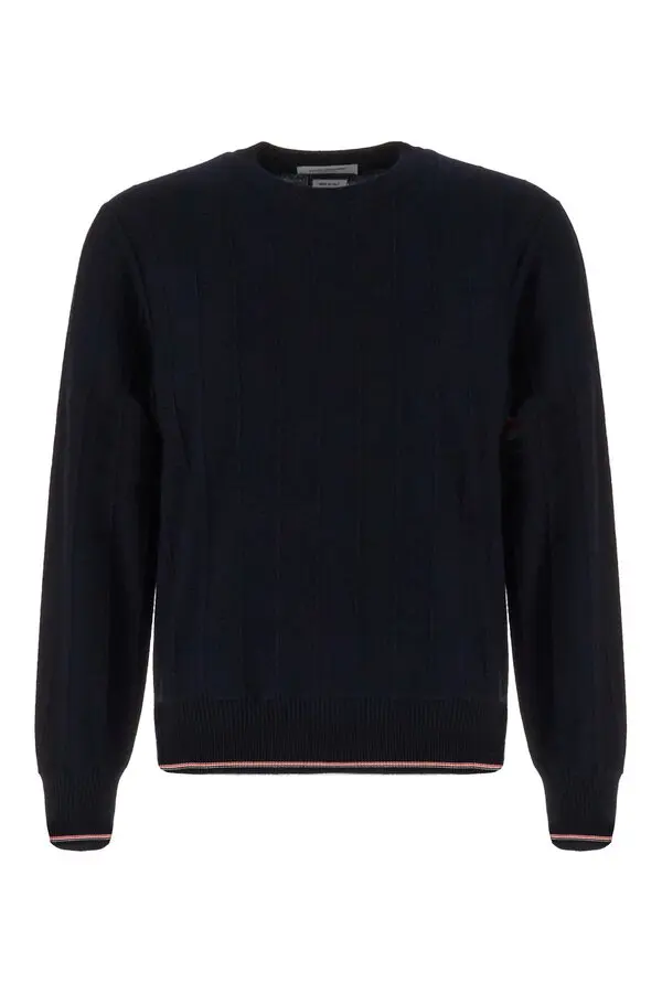 Thom Browne Navy Ribbed Knitwear Pullover - Multicolor