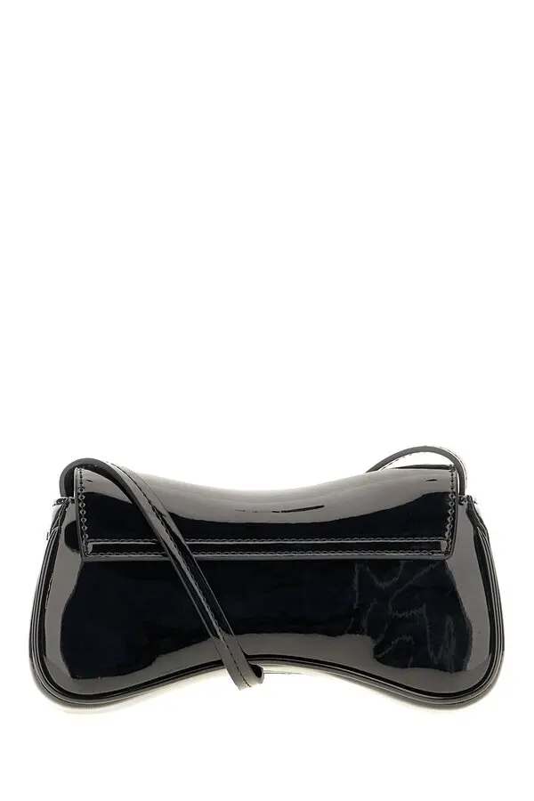 DIESEL® Black Glossy Crossbody Bag With Logo Detail