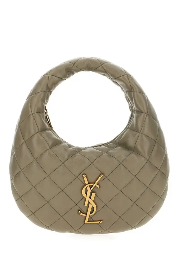 Saint Laurent Quilted Hobo Bag With Monogram Accent - Multicolor