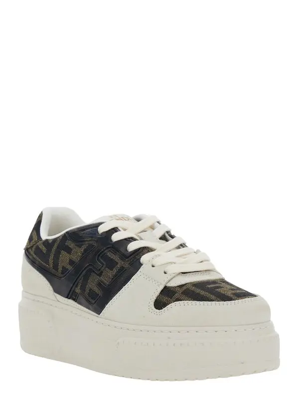 Fendi Sneakers With Ff Jacquard And Platform - Multicolor