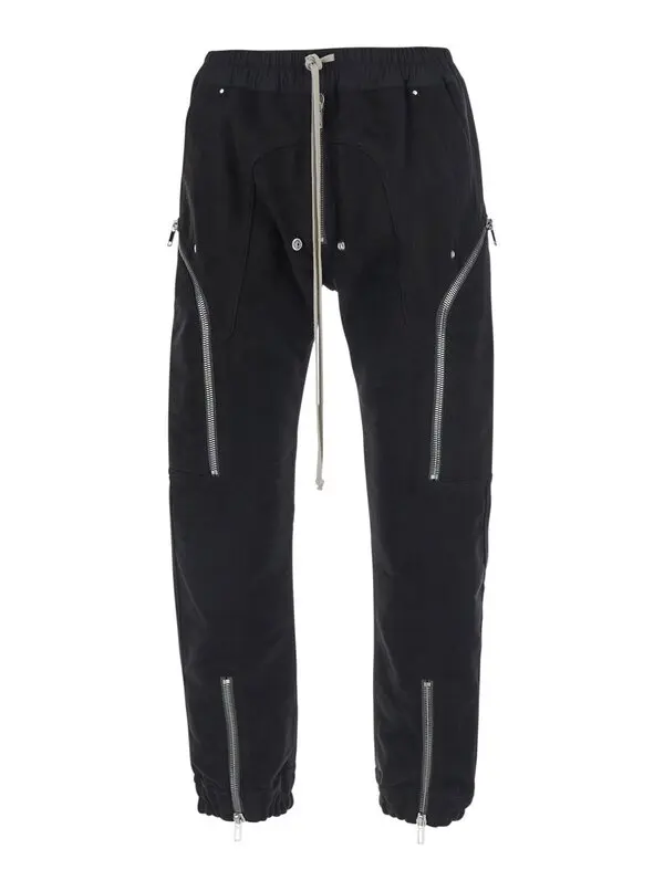 Rick Owens Heizer' Pants With Side Zip Cargo Pockets In Cotton For - Black