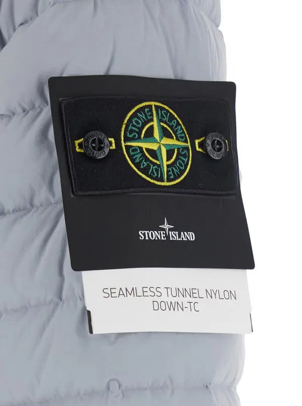 Stone Island Down Jacket With High Collar And Long Sleeves In Tech Fabric For