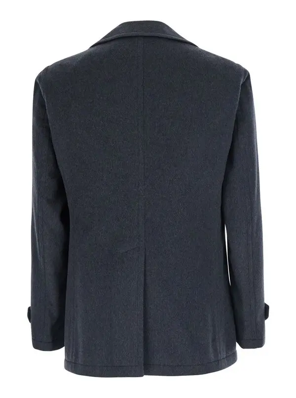 Tagliatore Coat With Notched Revers And Button Front Closure In Wool