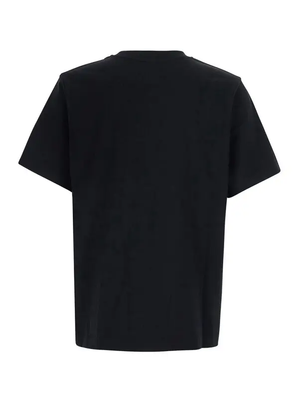 Casablanca Black Crew Neck T-shirt With Logo Print On The Front In Cotton - Multicolor
