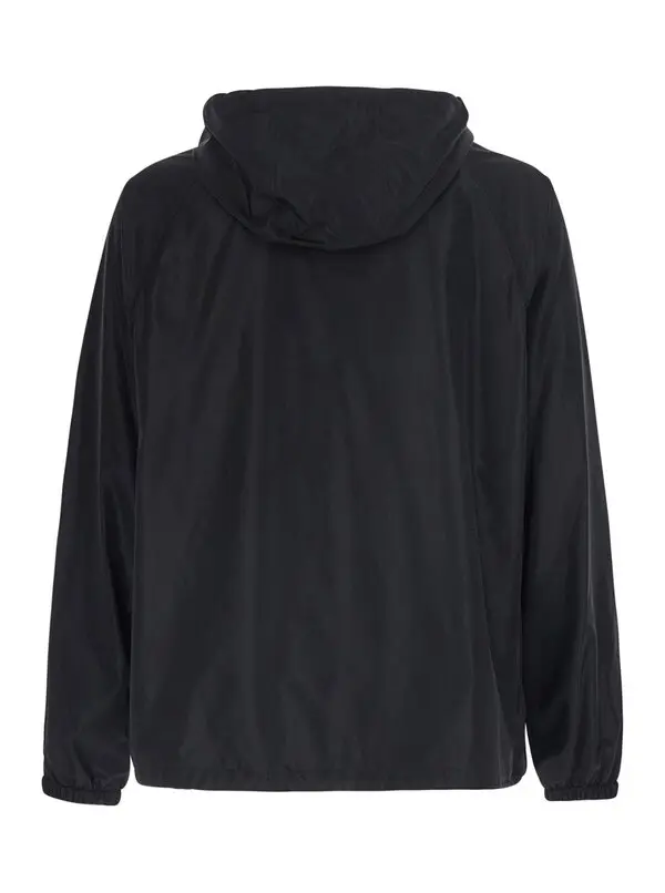 Burberry Clapton' Black Jacket With Logo Patch On The Front In Tech Fabric For