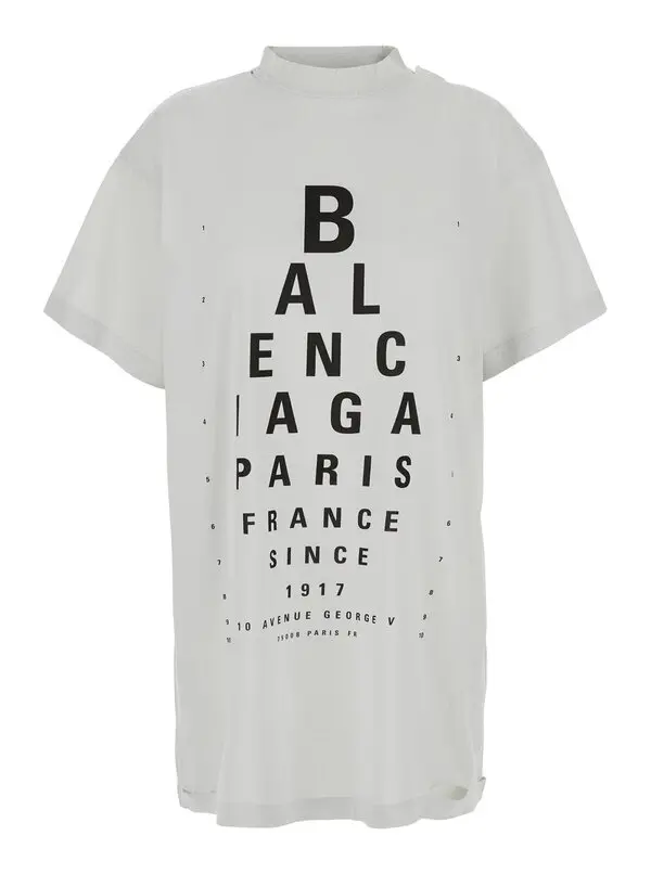 Balenciaga Cotton T-shirt With Logo And Distressed Details - Multicolor