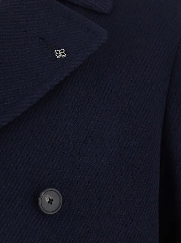 Tagliatore Blue Coat With Button Front Closure