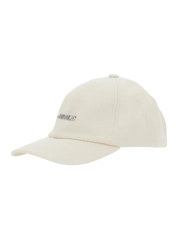 Jacquemus La Casquette Gadjo' Cotton Baseball Cap With Logo - White
