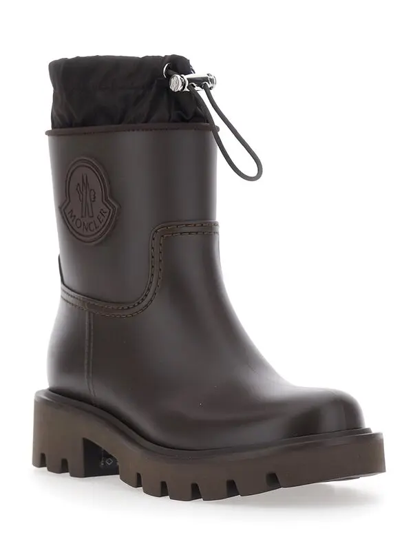 Moncler Kickstream Rain Boots With Drawstring Closure - Brown