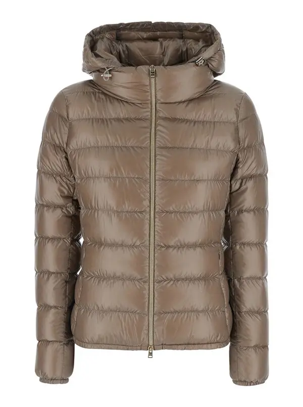 Herno Giada Hooded Short Puffer Jacket - Cream