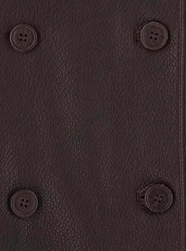 Acne Studios Brown Leather Jacket With Front Zip And Side Pockets