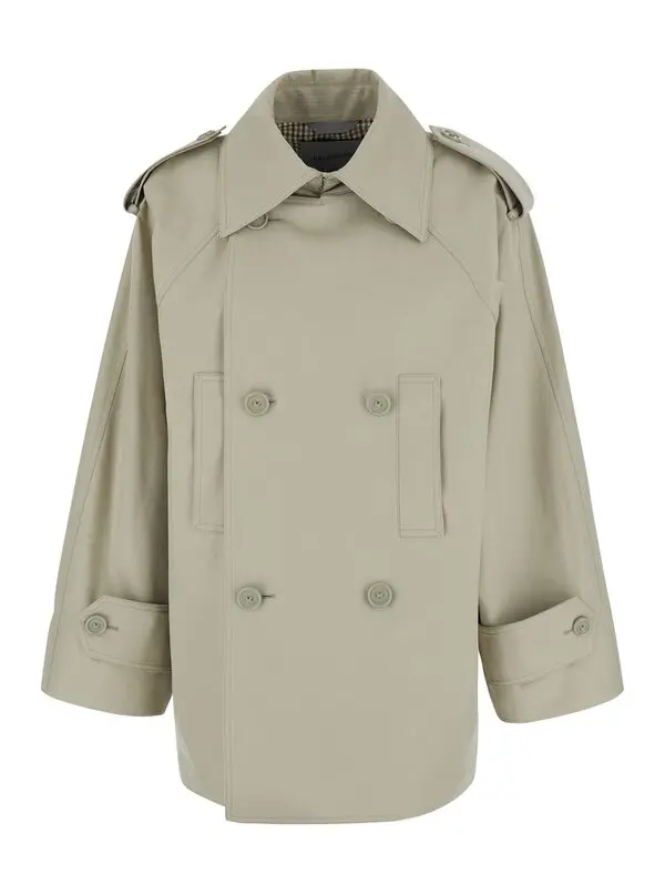Balenciaga Cotton Twill Double Breasted Trench Coat