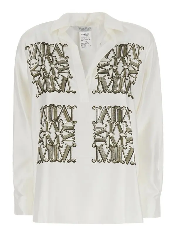 Max Mara Elegant Cotton Shirt With Classic Collar And Long Sleeves - Multicolor