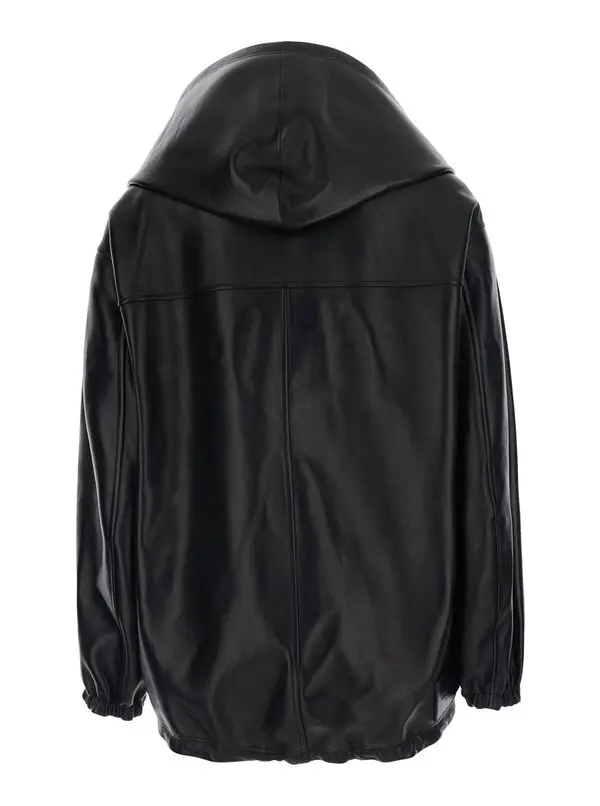 Balenciaga Smooth Leather Relaxed Hoodie
