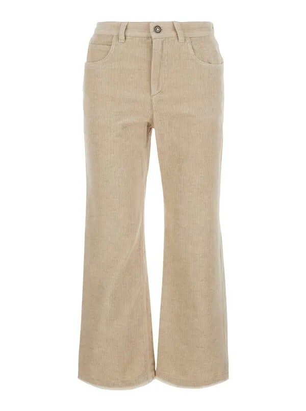 Isabel Marant Étoile High Waisted Straight Leg Corduroy Pants - Multicolor