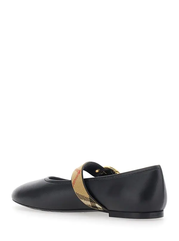 Burberry Ballet Flats With Strap And Buckle - Multicolor