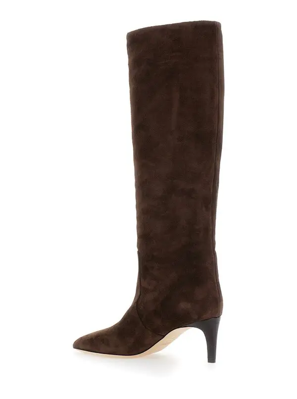 Paris Texas Suede Pointed Toe Stiletto Heel Boots - Multicolor
