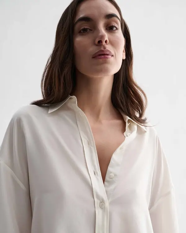 Veronica De Piante Maren Shirt In Silk, Off