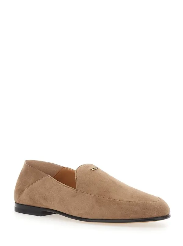 TOD'S Suede Loafers With Logo Plate - Multicolor
