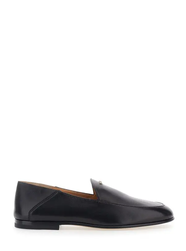 TOD'S Smooth Leather Loafers With Logo Plate - Multicolor