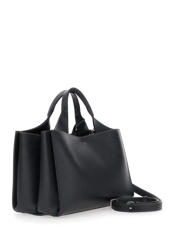 TOD'S Leather Handbag With T Plate Detail - Multicolor