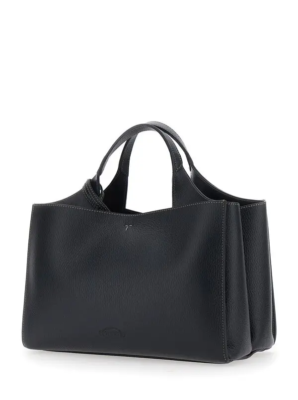 TOD'S Leather Handbag With T Plate Detail - Multicolor